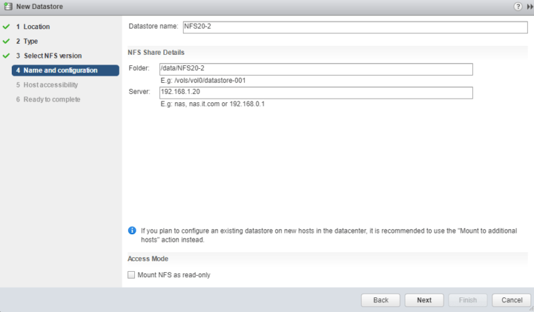 How to Create a VMware NFS Datastore - Thrifty Admin